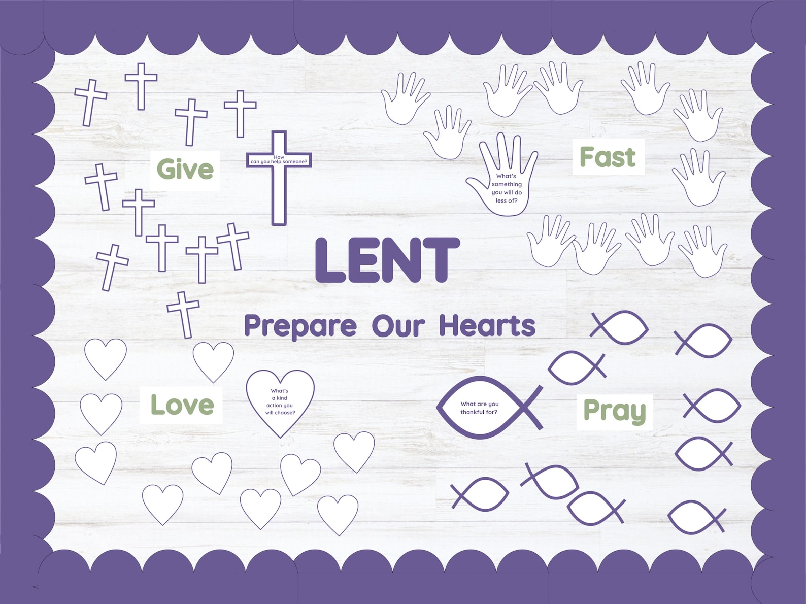 Lent Bulletin Board Kit | Prepare Our Hearts | Church Decor | Christian ...