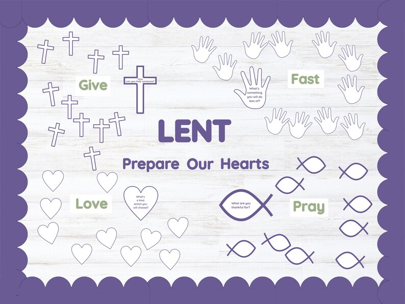 Lent Bulletin Board Kit | Prepare Our Hearts | Church Decor | Christian ...