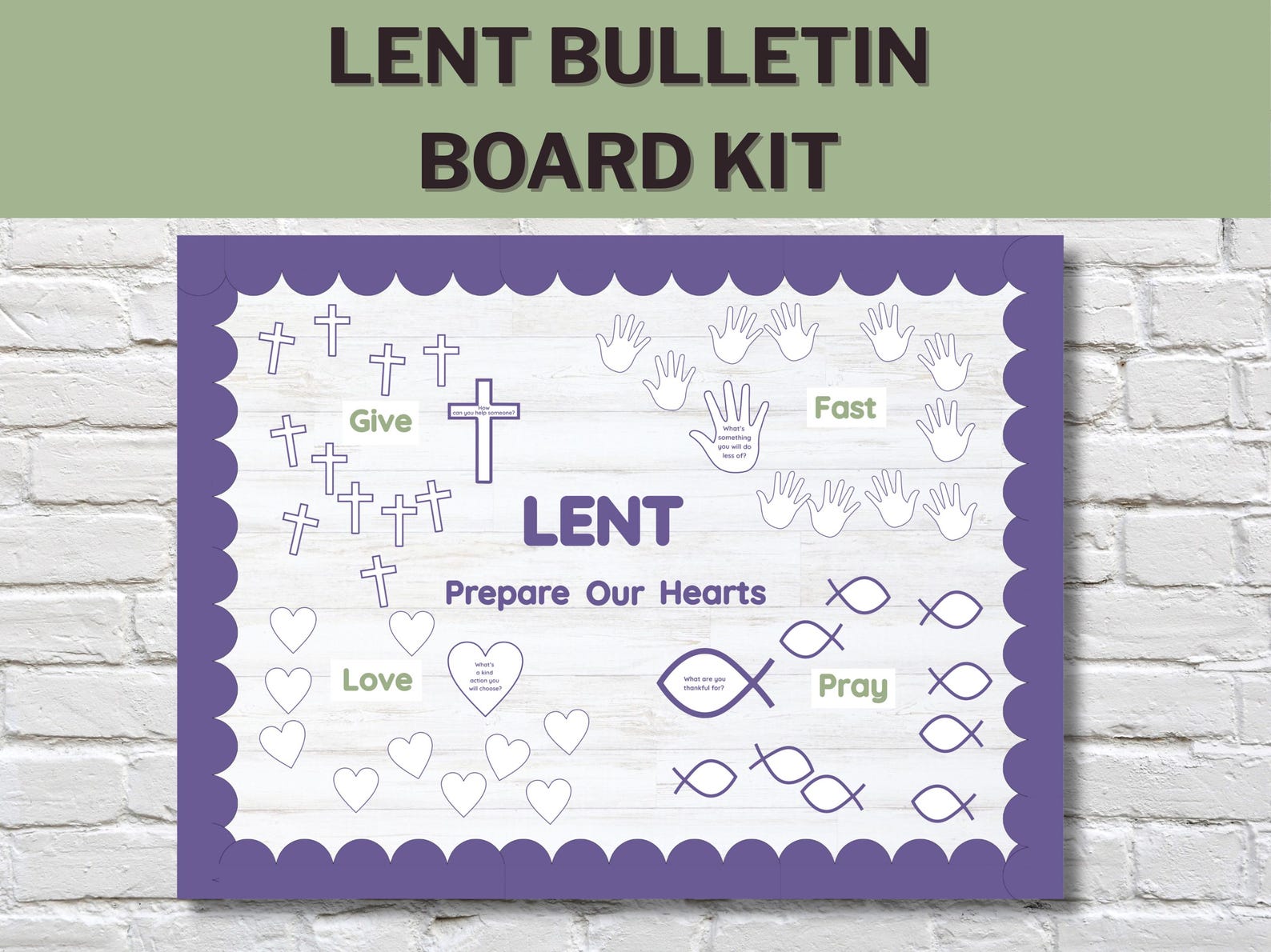Lent Bulletin Board Kit | Prepare Our Hearts | Church Decor | Christian ...