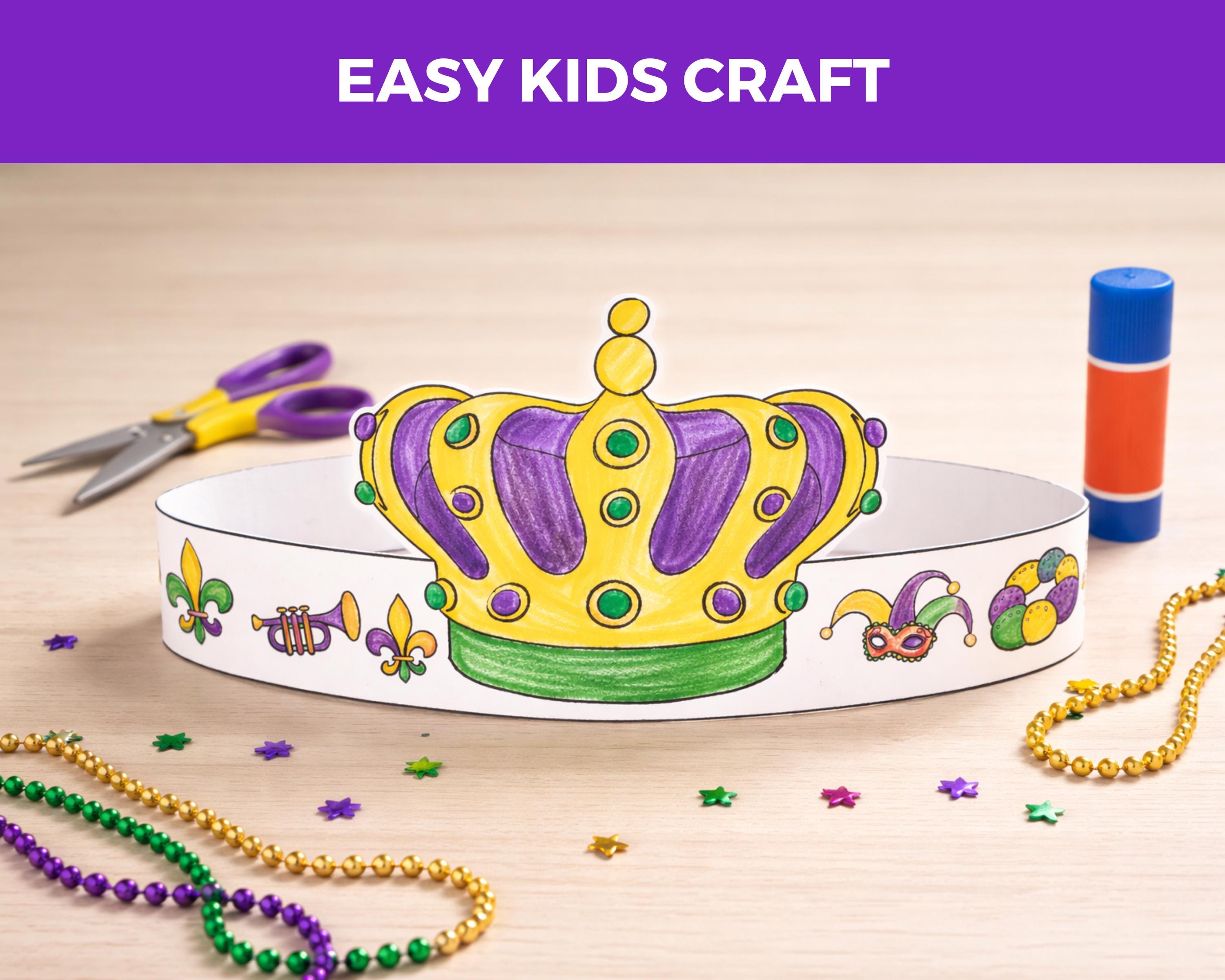 Mardi Gras Paper Crown | Color Your Own Party Hat | Kid's Printable ...