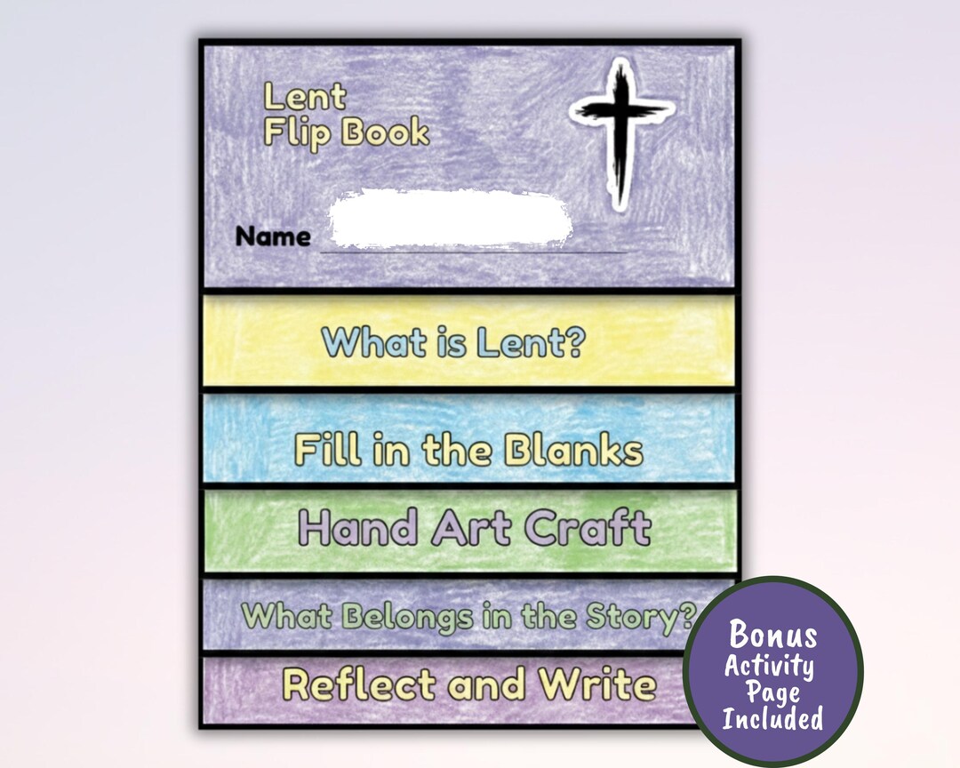 Lent Flip Book, Christian Kids Activities, Lenten Sunday School Craft ...
