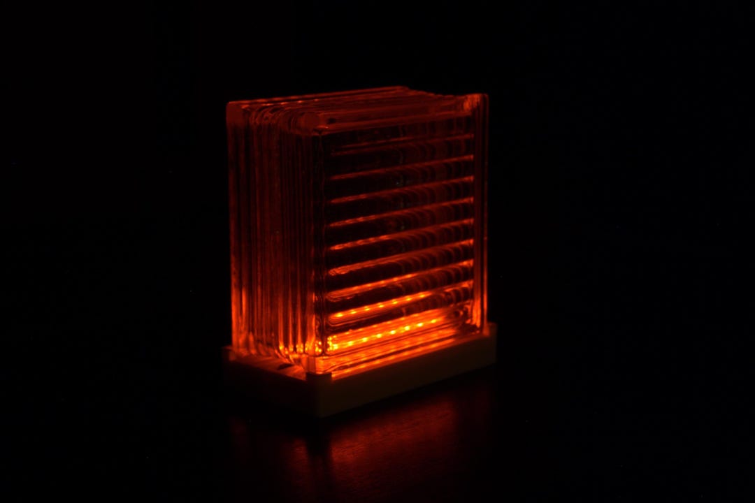 Modern RGB Glass Block Table Lamp – Custom Color Ambient Light for Home ...