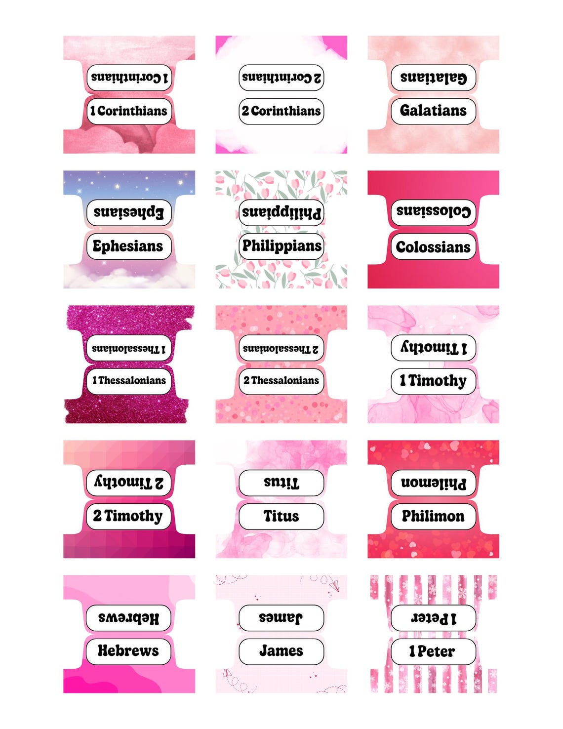 Pink Bible Tabs Printable | Editable Bible Tabs for Women | Christian ...