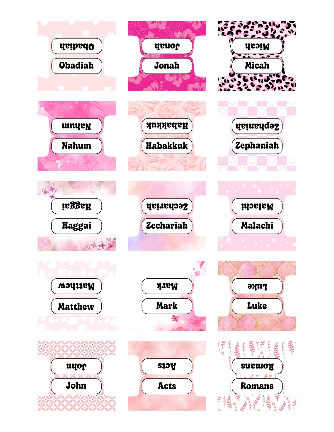 Pink Bible Tabs Printable | Editable Bible Tabs for Women | Christian ...
