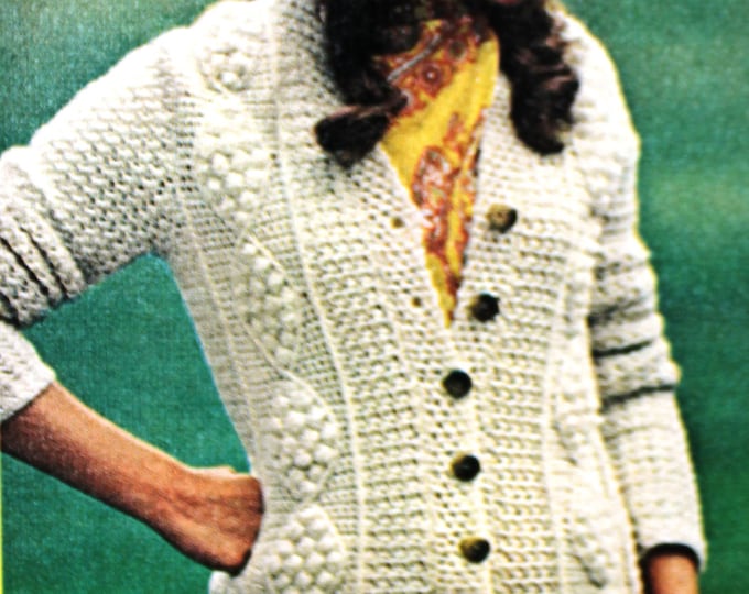Crochet Pattern for Aran Fisherman Cardigan Sweater PDF - Etsy