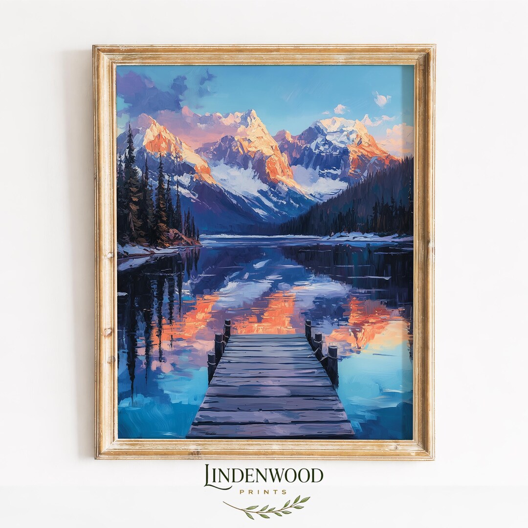Majestic Sunrise Over Bow Pass Mountains - Tranquil Alpine Lake Scene ...