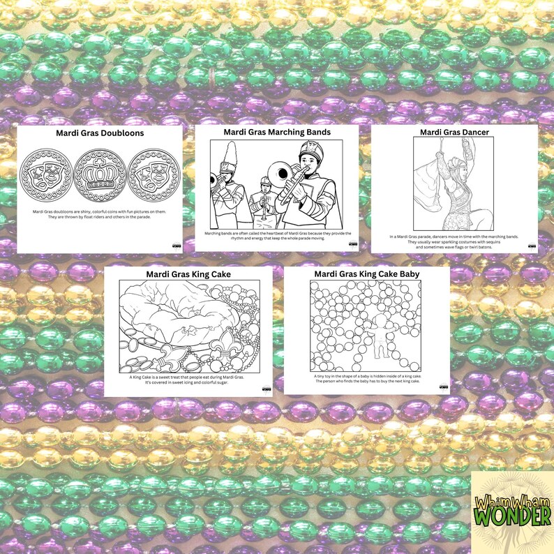 Mardi Gras Coloring Pages - Instant Download - Educational Color Sheets ...