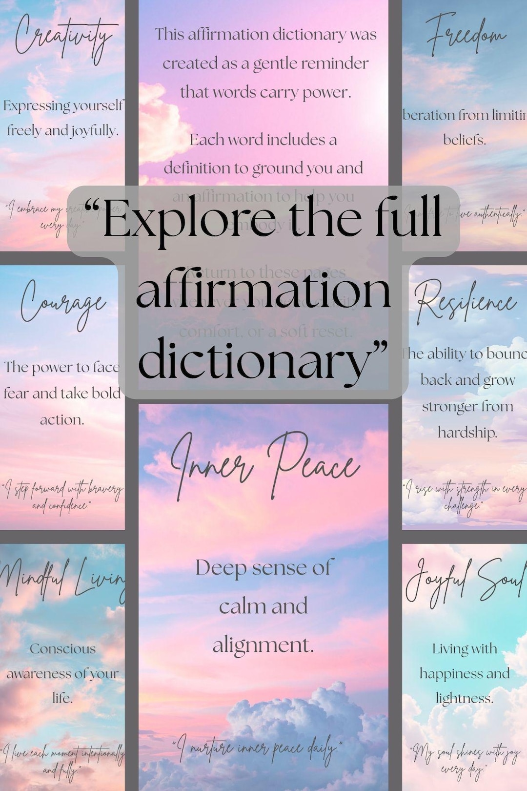 40 Affirmation Cards | Definitions + Daily Motivation | PDF Instant ...