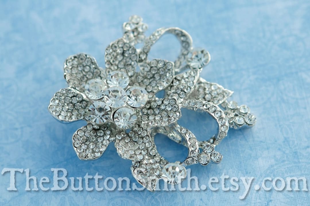 Rhinestone Brooch Component /embellishment(6.5cm X 6cm) BR-014 - 1 ...