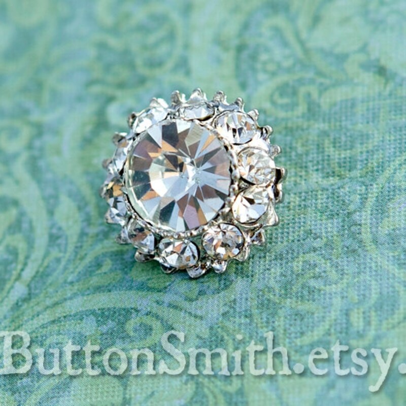 Rhinestone Button - Etsy