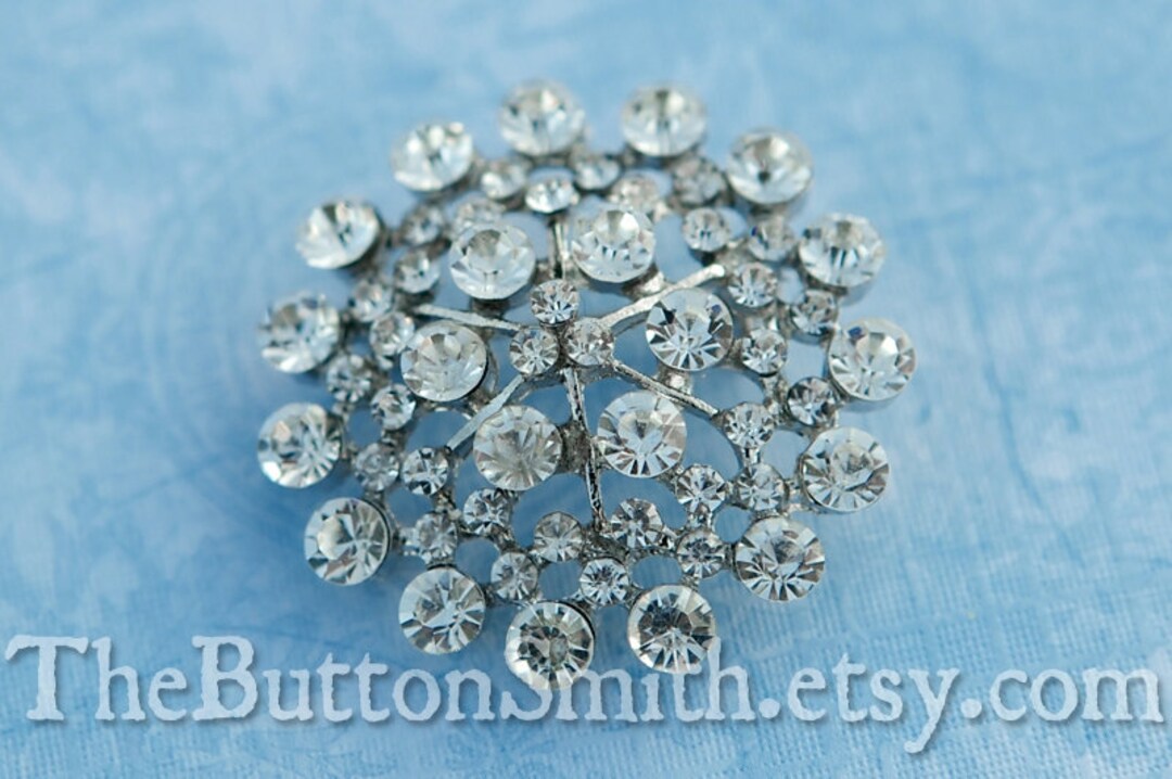 Rhinestone Brooch Component /embellishment(3.8cm) BR-013 - 1 Piece - Etsy