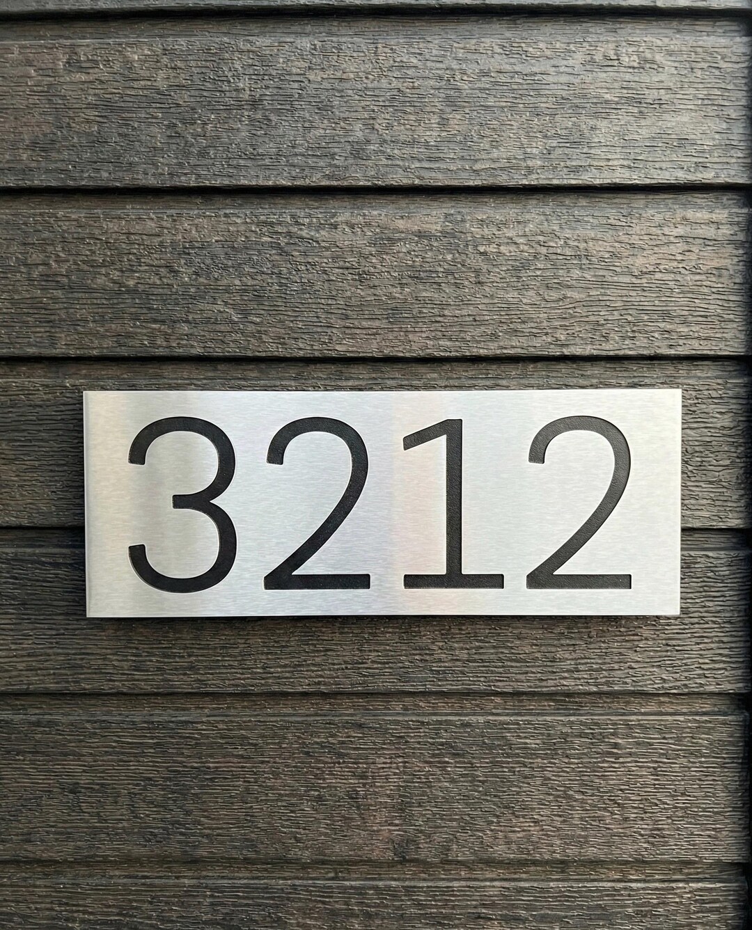 Brushed Silver Horizontal House Number Sign, Custom Address Plaque With ...
