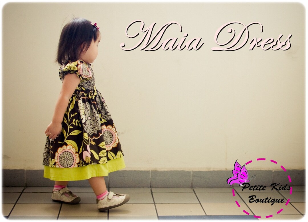 Maia Dress for Girls 12M-8Y PDF Pattern & Instruction-shirred Bodice ...