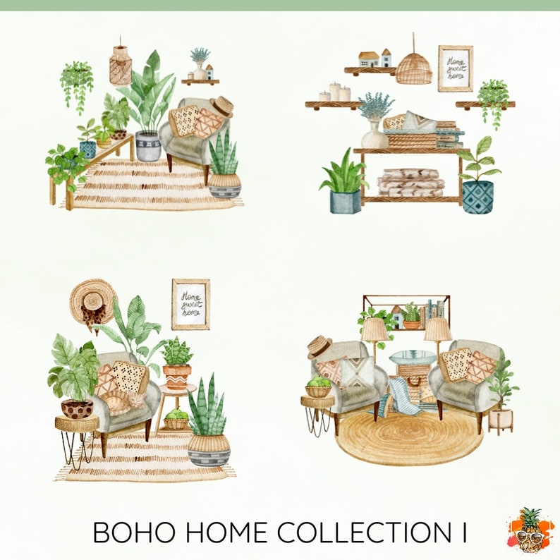 Boho Home Collection Logo Vectors - Etsy UK