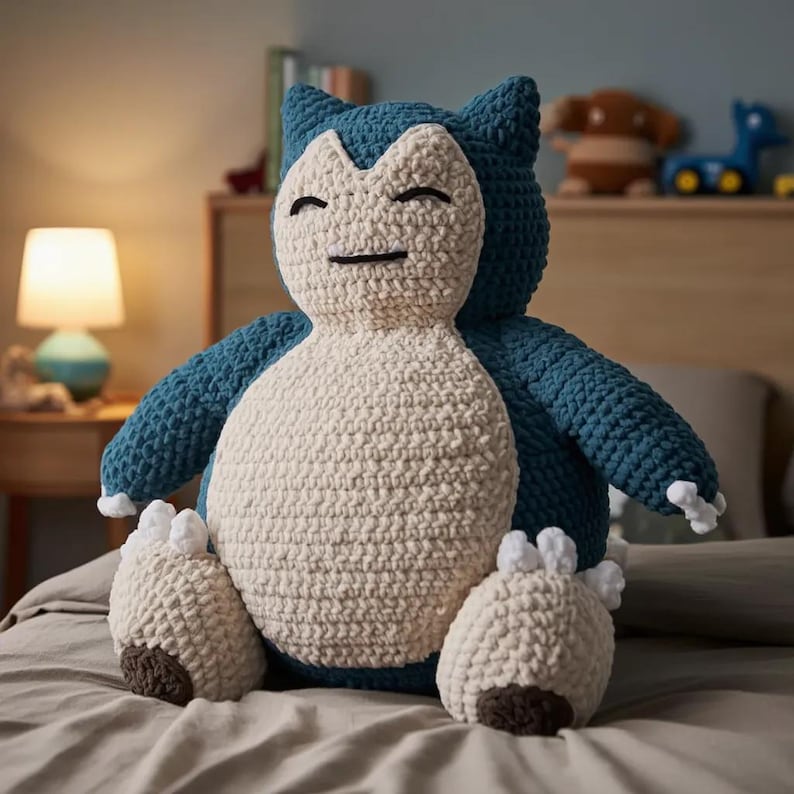Giant Sleepy Pocket Monster Crochet Pattern PDF | Amigurumi Chunky Yarn ...