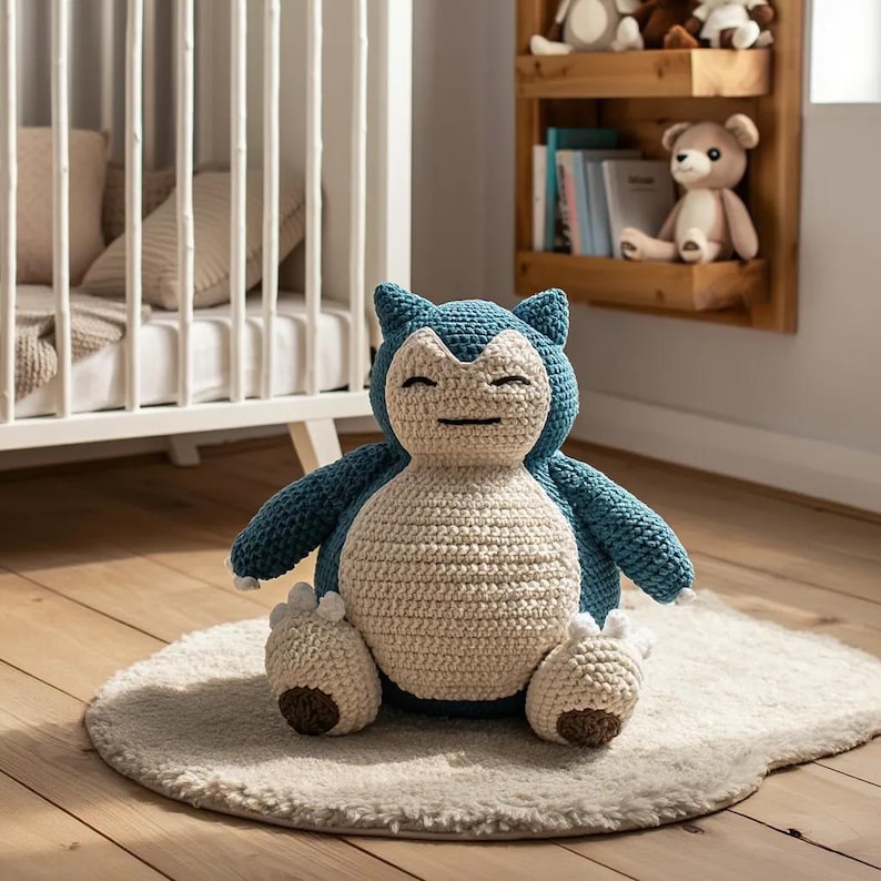 Giant Sleepy Pocket Monster Crochet Pattern PDF | Amigurumi Chunky Yarn ...