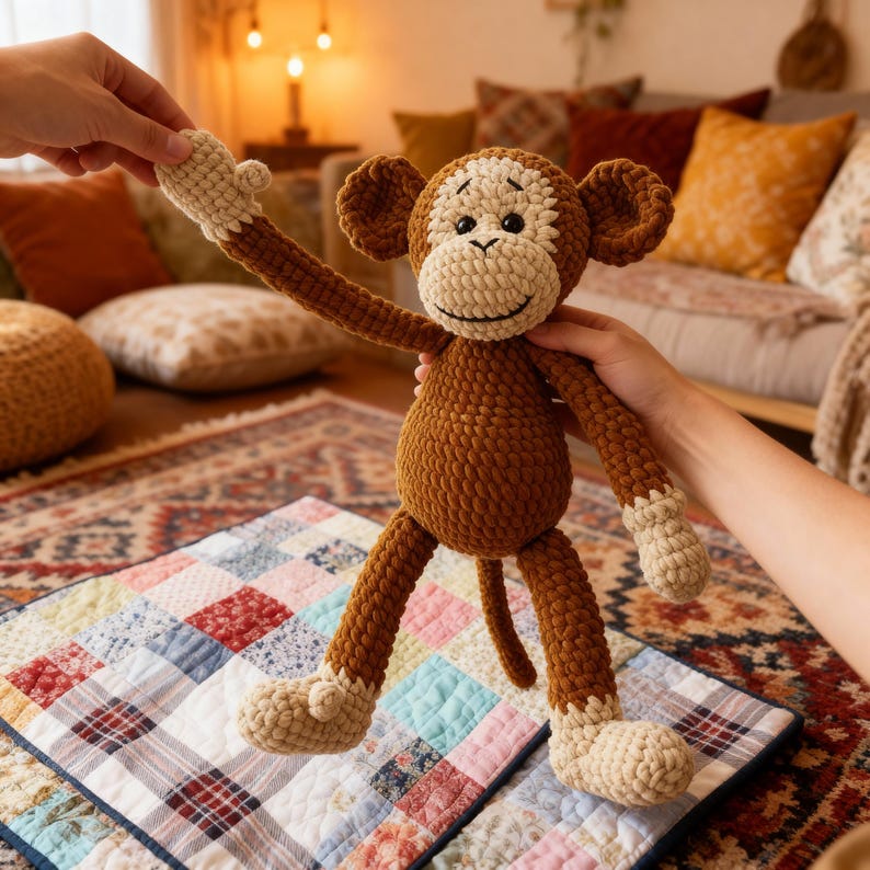 Monkey Amigurumi Crochet Pattern PDF | Cute Plush Monkey Toy | Beginner ...
