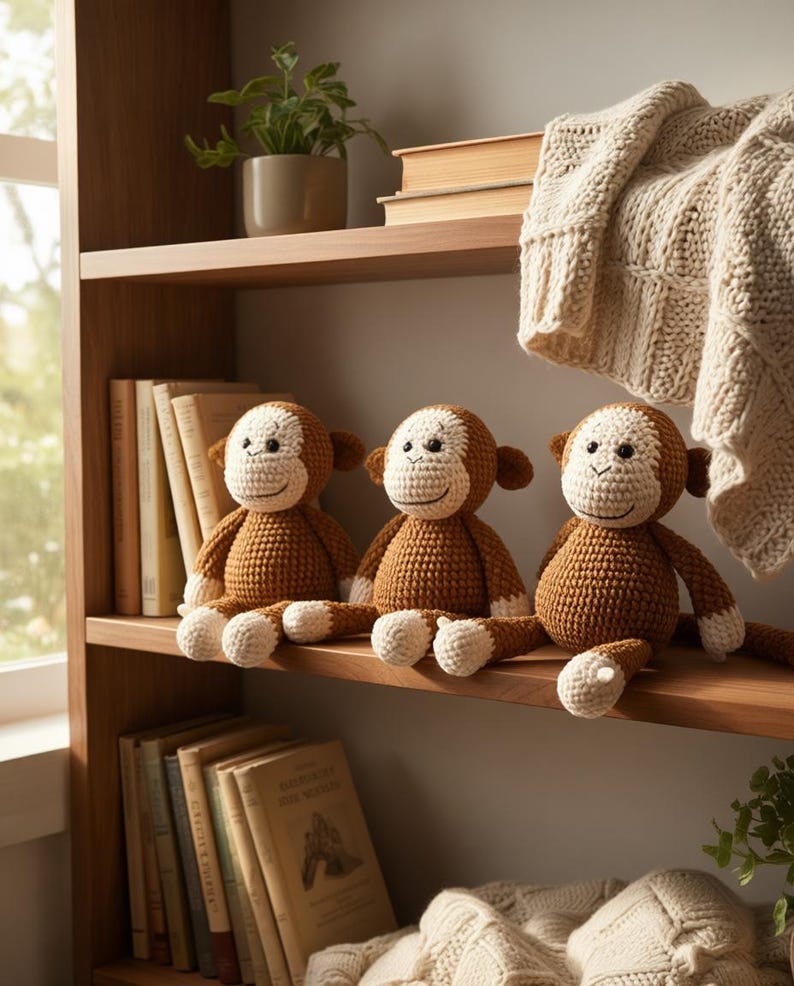Monkey Amigurumi Crochet Pattern PDF | Cute Plush Monkey Toy | Beginner ...