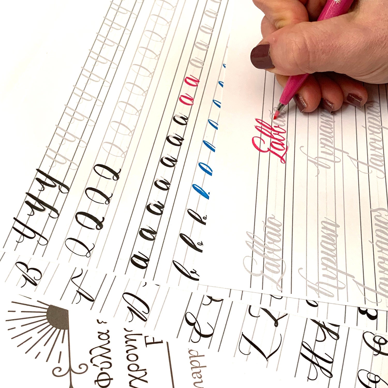 Greek Modern Calligraphy | Advanced Greek Hand Lettering Practice ...
