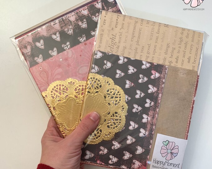 Vintage Hearts Scrap Paper Kit Craft Paper Sheets for Your Scrapbooking ...
