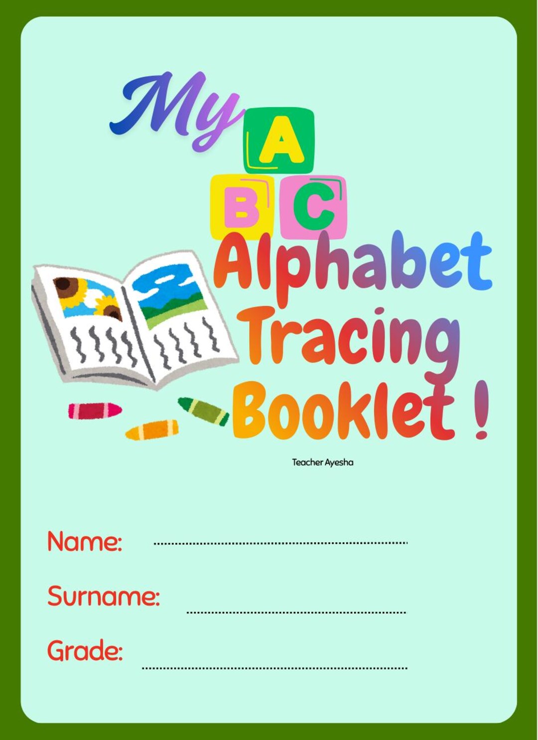 ABC Alphabet Tracing Booklet | Letter Tracing Worksheets | Preschool ...