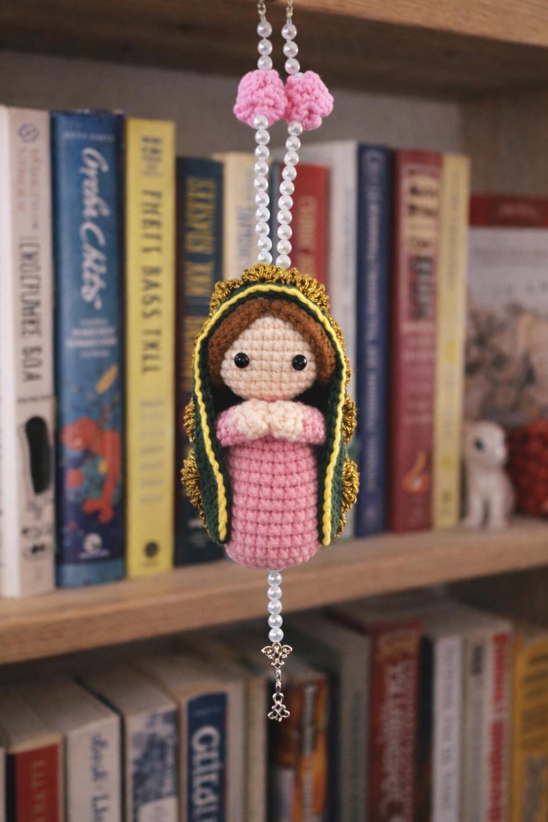 Crochet Virgin Mary Rosary, Handmade Amigurumi Catholic Gift, Car ...