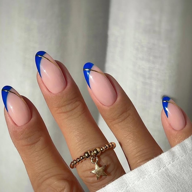 French Tips Blue Cateye - Etsy