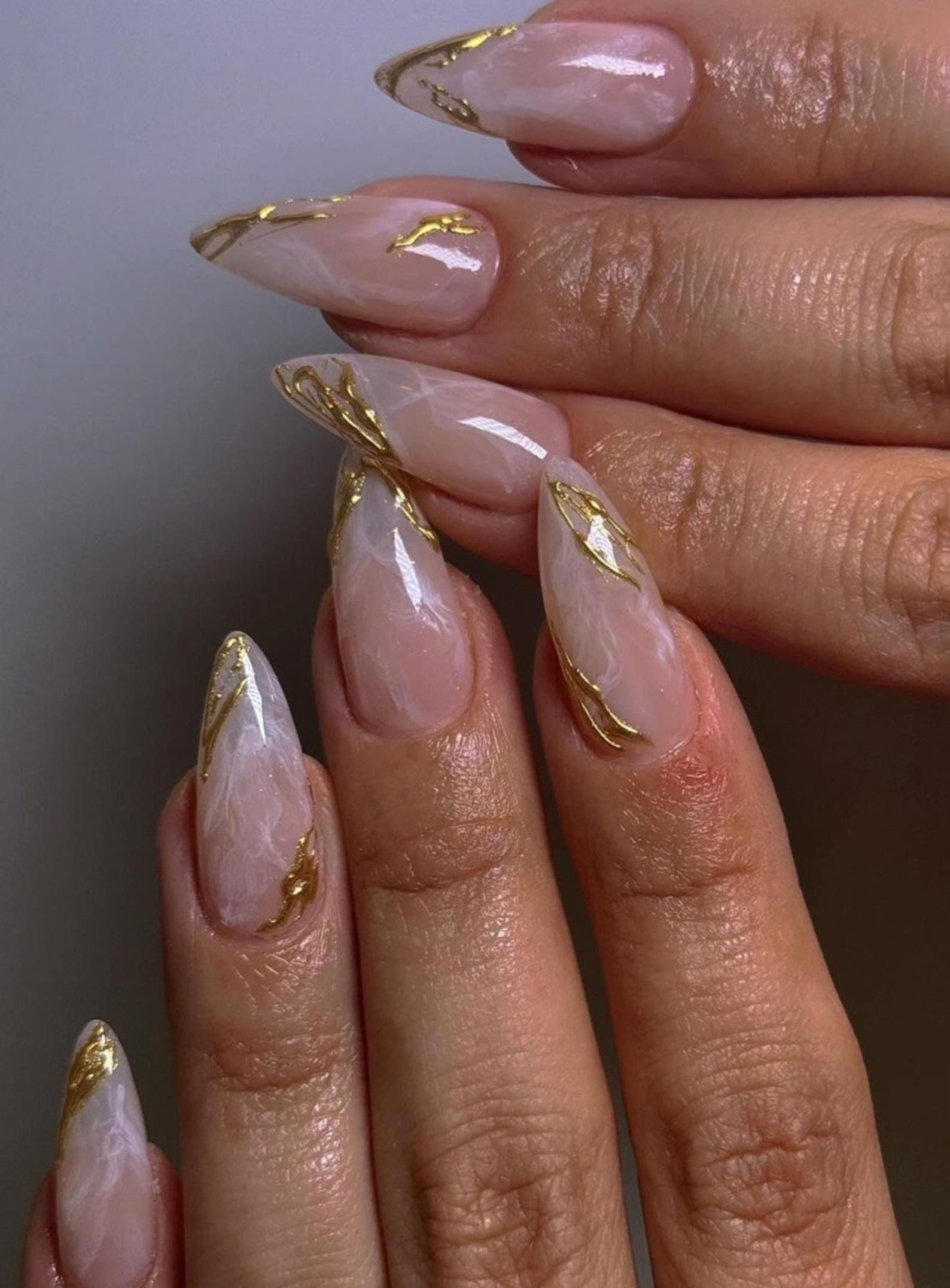 White Marble Gold Chrome Design Luxury Elegant Press on Nails - Etsy