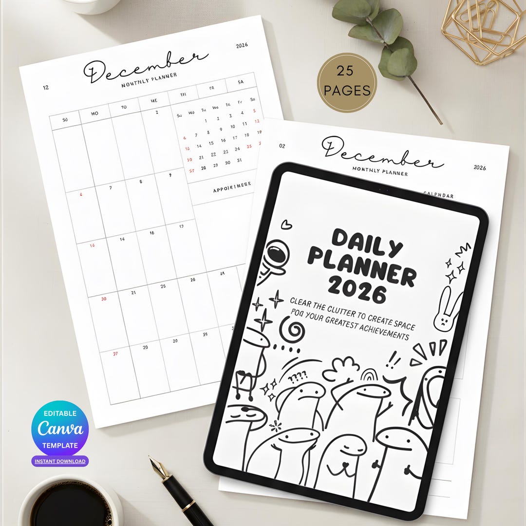 2026 Bullet Journal Monthly Calendar – Bujo Style Printable Digital ...