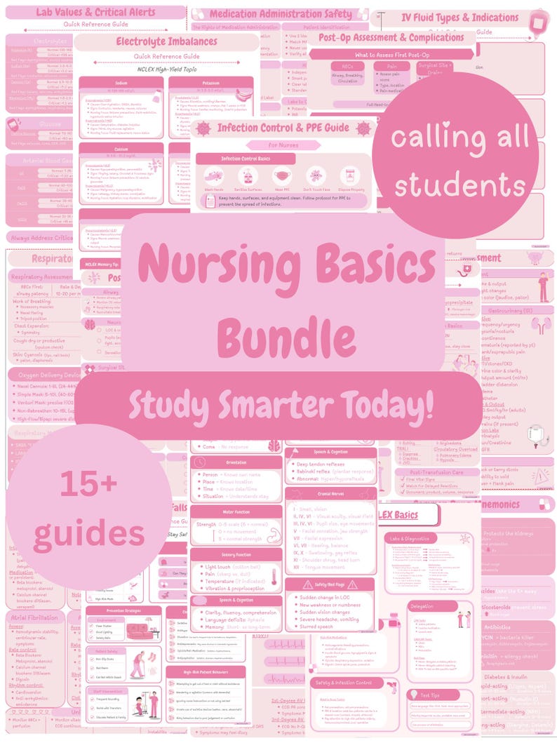 Nursing Basics Bundle - Etsy