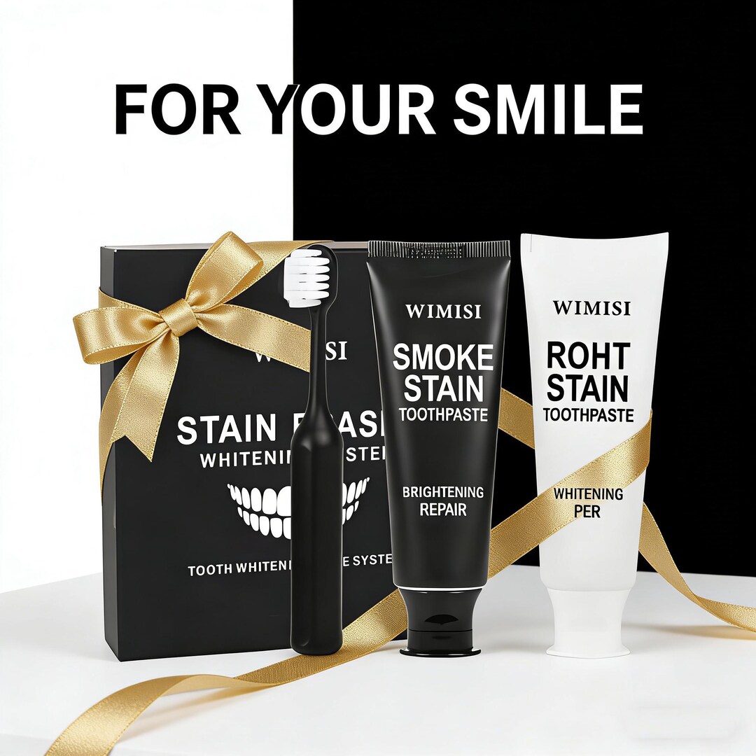 White Stain Fighter Teeth Whitening Toothpaste Set Anti Cavity Fluoride ...