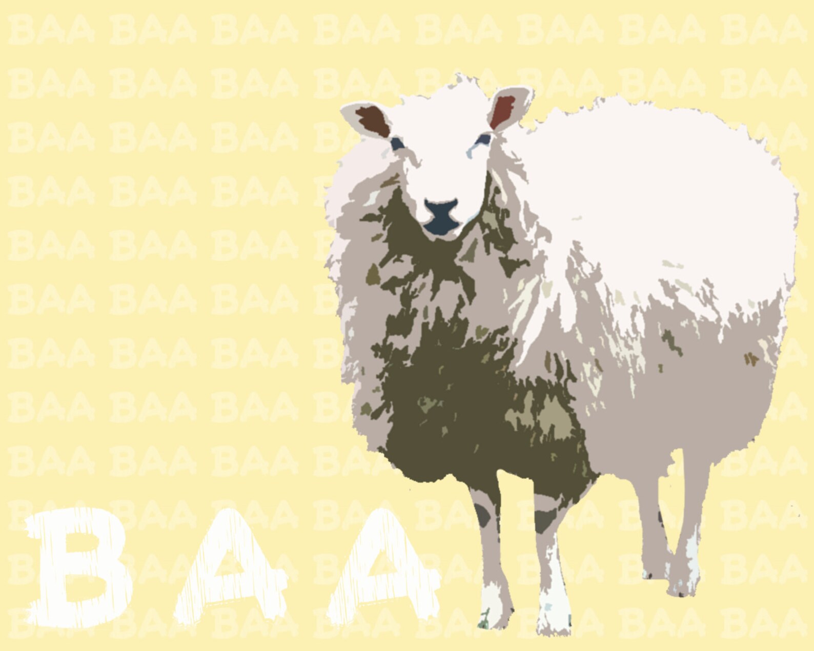 Sheep Says Baa Print or Canvas | Etsy