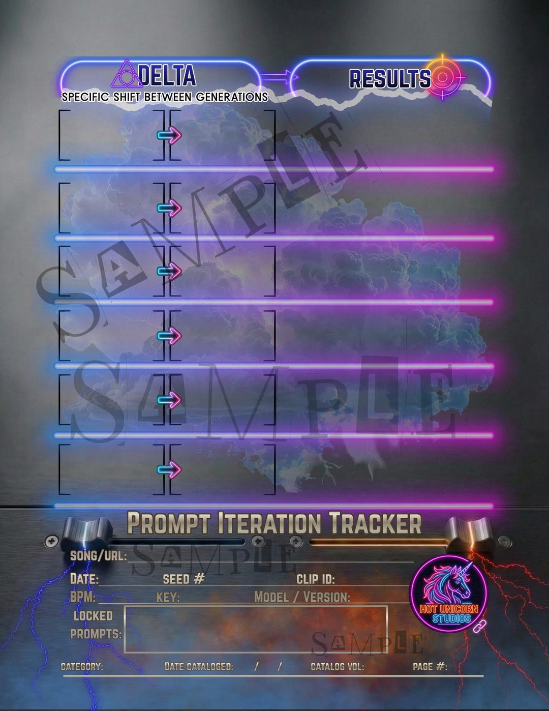 Prompt Iteration Tracker - Delta Worksheet | AI Music Prompt Workflow ...