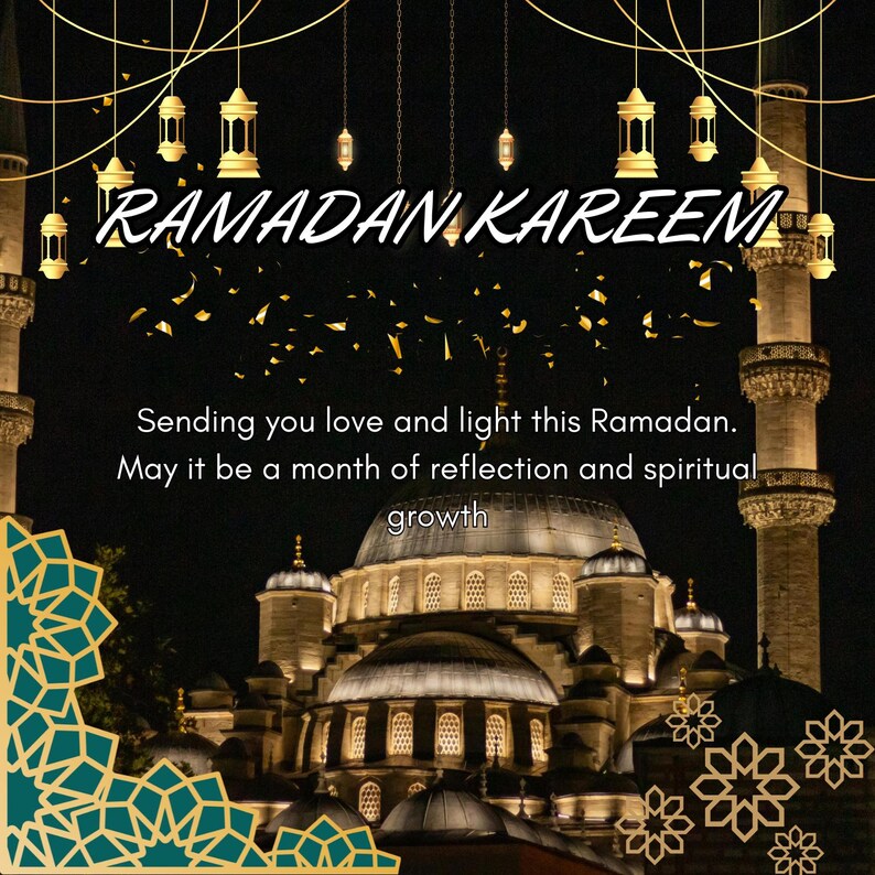 Ramadan Editable Card, Canva Template, Islamic Modern Art, Instant ...