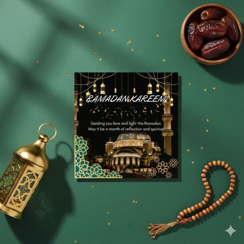 Ramadan Editable Card, Canva Template, Islamic Modern Art, Instant ...