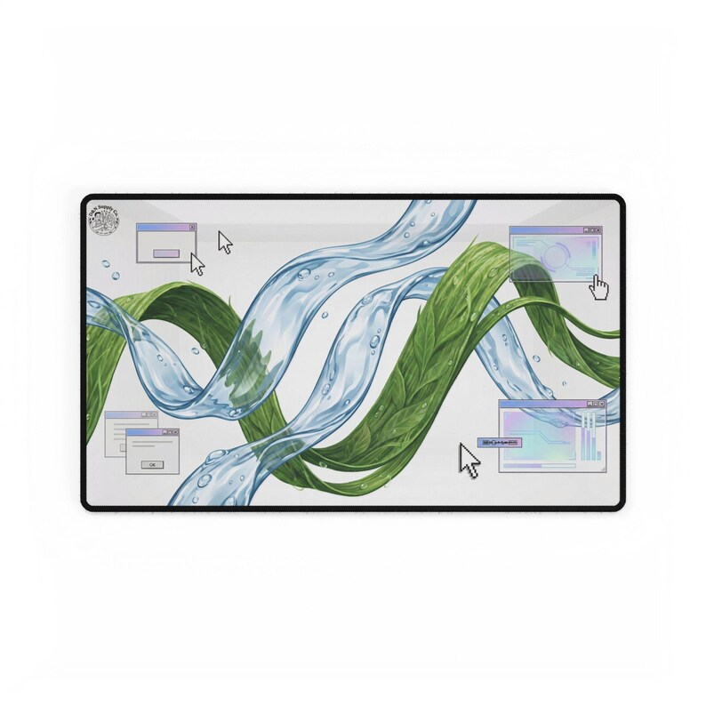 Frutiger Aero Water & Grass Streams Desk Mat | Y2K Retro Digital Nature ...