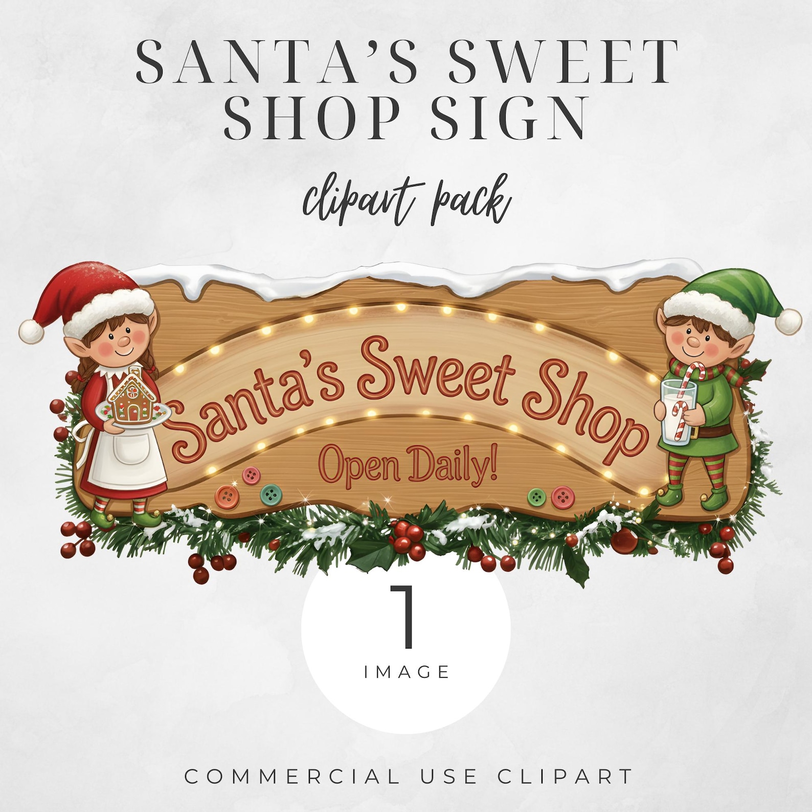 Santa’s Sweet Shop Sign Clipart, Cute North Pole Candy Store PNG, Elf ...