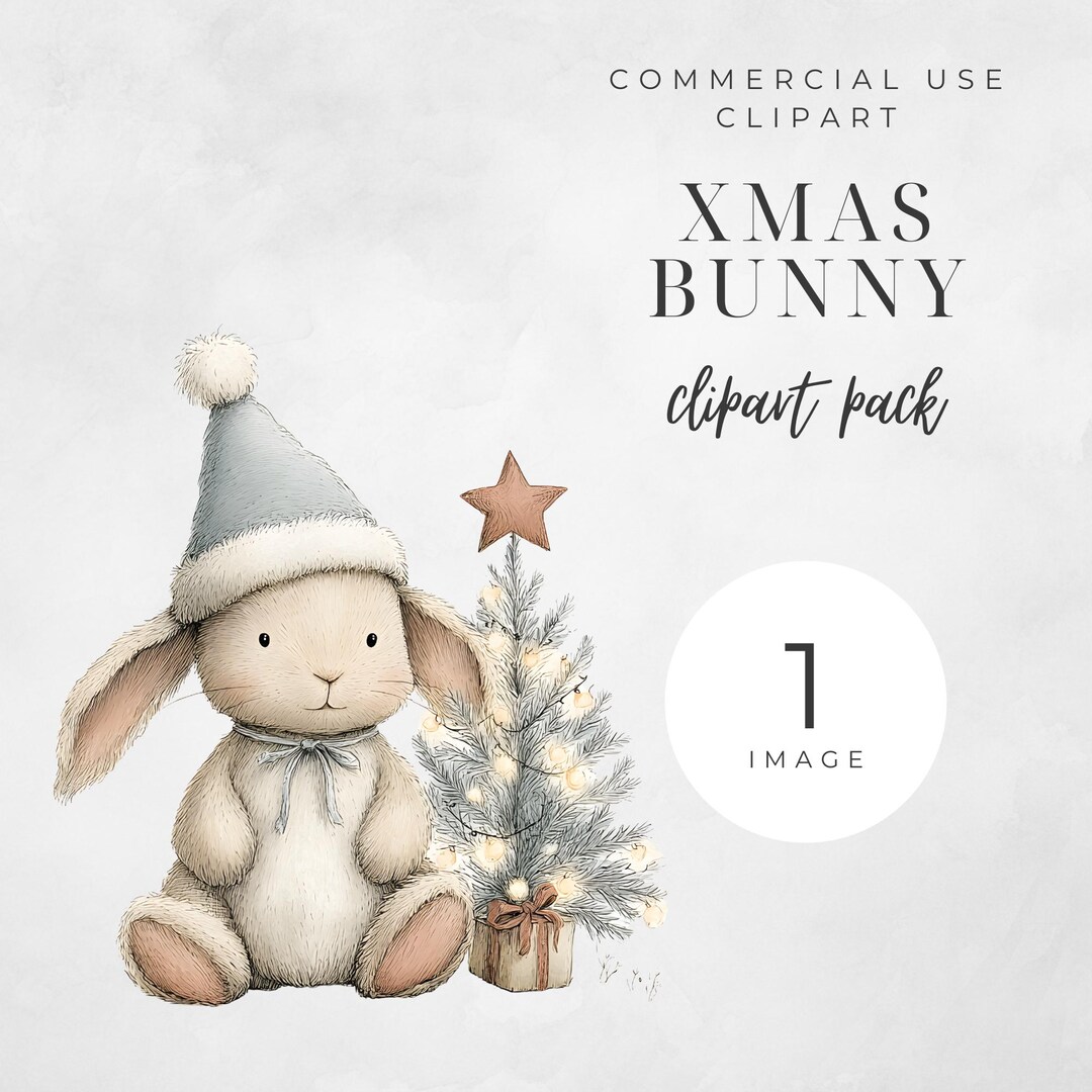 Christmas Bunny Clipart Image, Cute Winter Rabbit With Santa Hat PNG ...