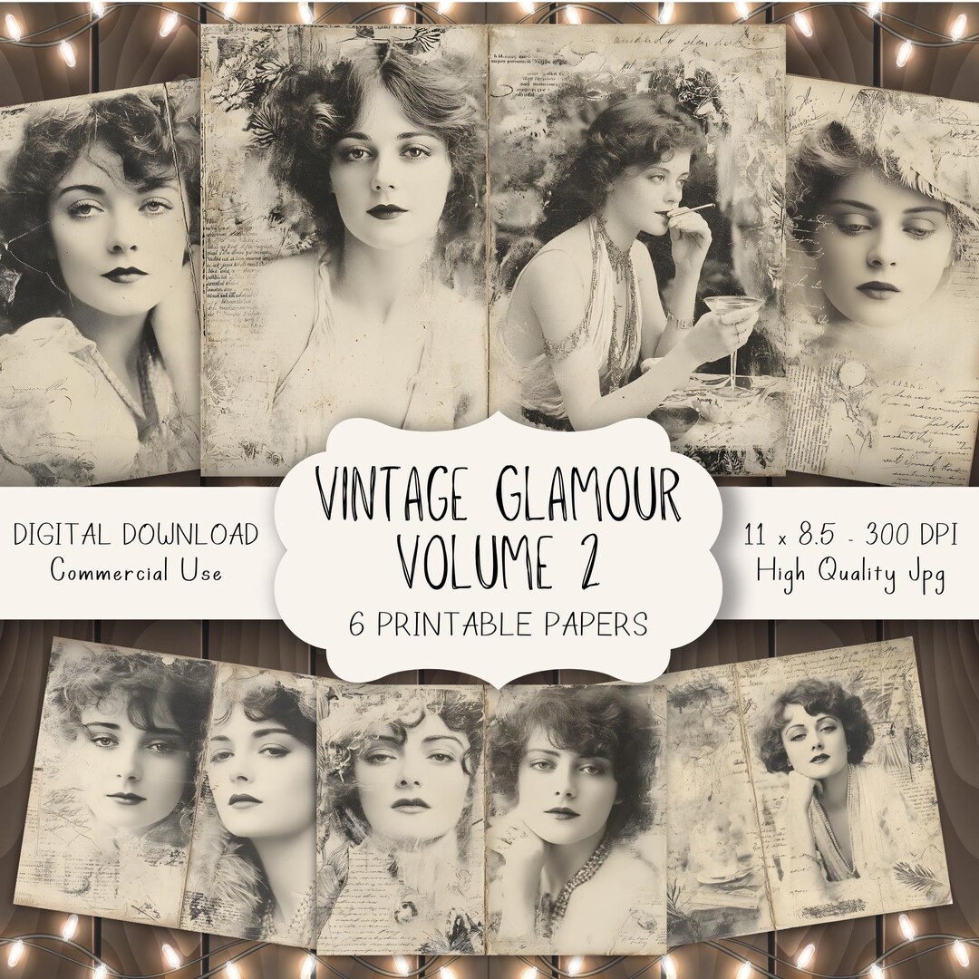 Vintage Glamour Printable Pages, Retro Hollywood Ladies & Starlets ...