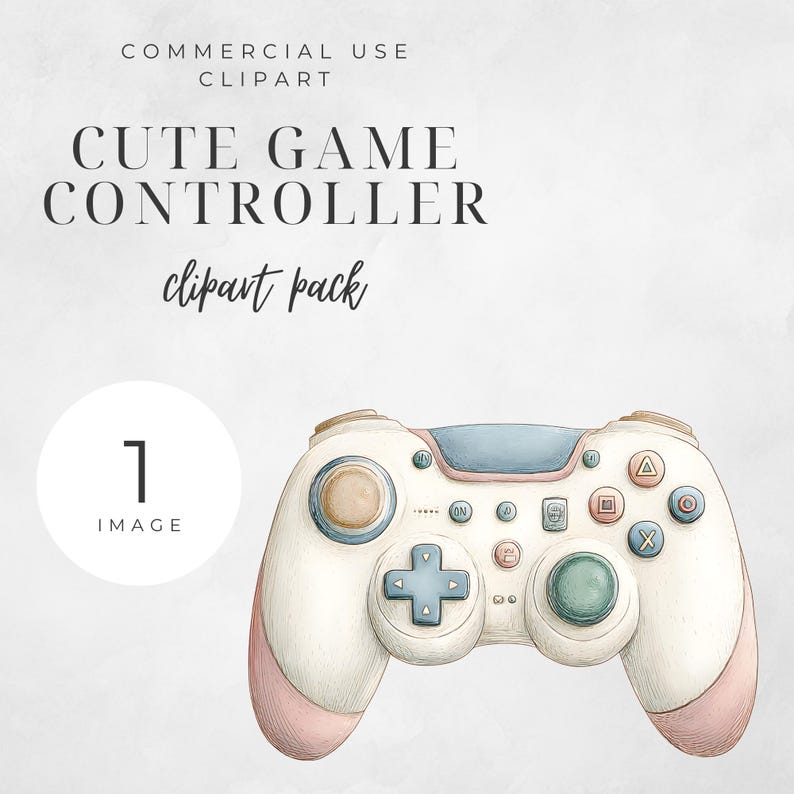 Cute Game Controller Clipart, Pastel Gaming PNG Illustration, Cozy ...
