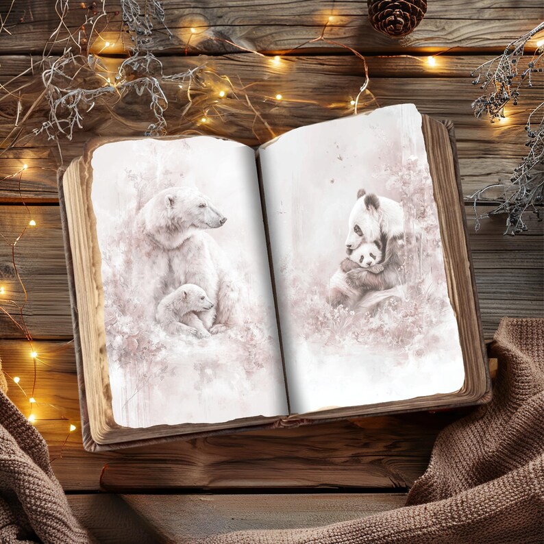 Wild Animals & Cubs Printable Papers, Safari Wildlife Mothers and Baby ...