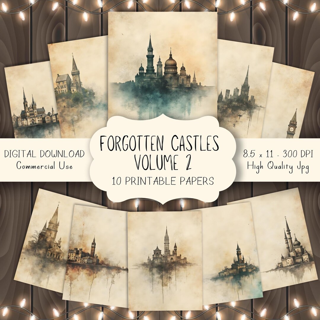 Forgotten Castles Volume 2 Printable Paper Pack, Vintage Fantasy Castle ...