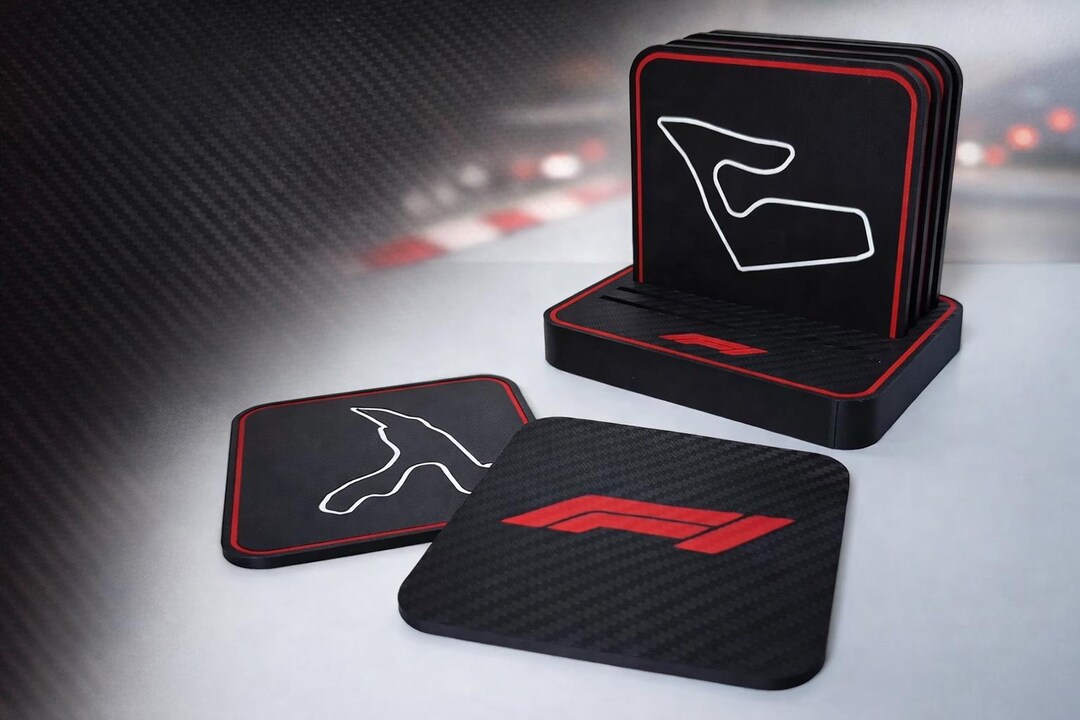 Formula 1 Race Track Coasters Set With Holder | F1 Gift for Men | Grand ...