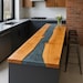 Epoxy Kitchen Countertop Walnut Wood River Resin Live Edge Modern ...