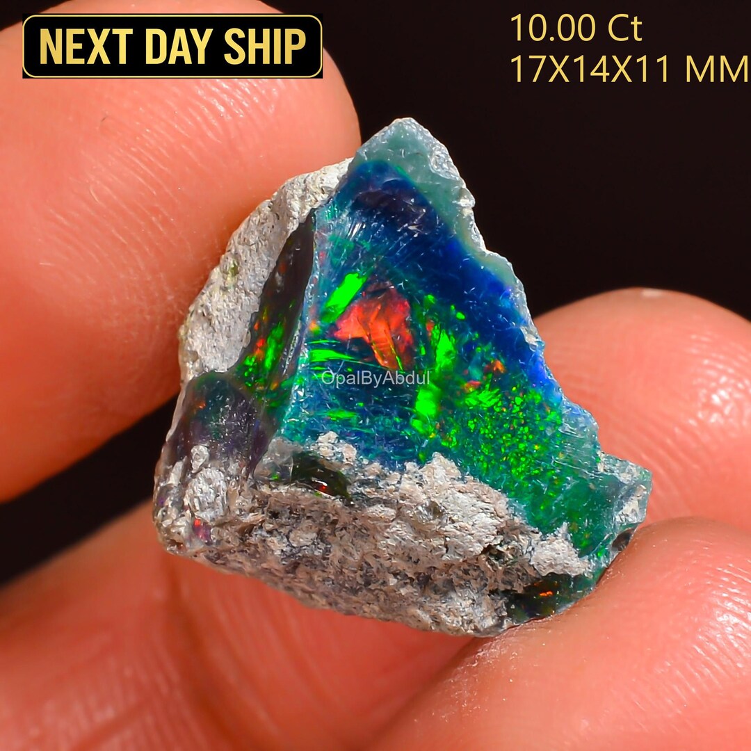 Natural Black Ethiopian Opal Fancy Shape Rough 10 Ct. 17X14X11 MM OE ...