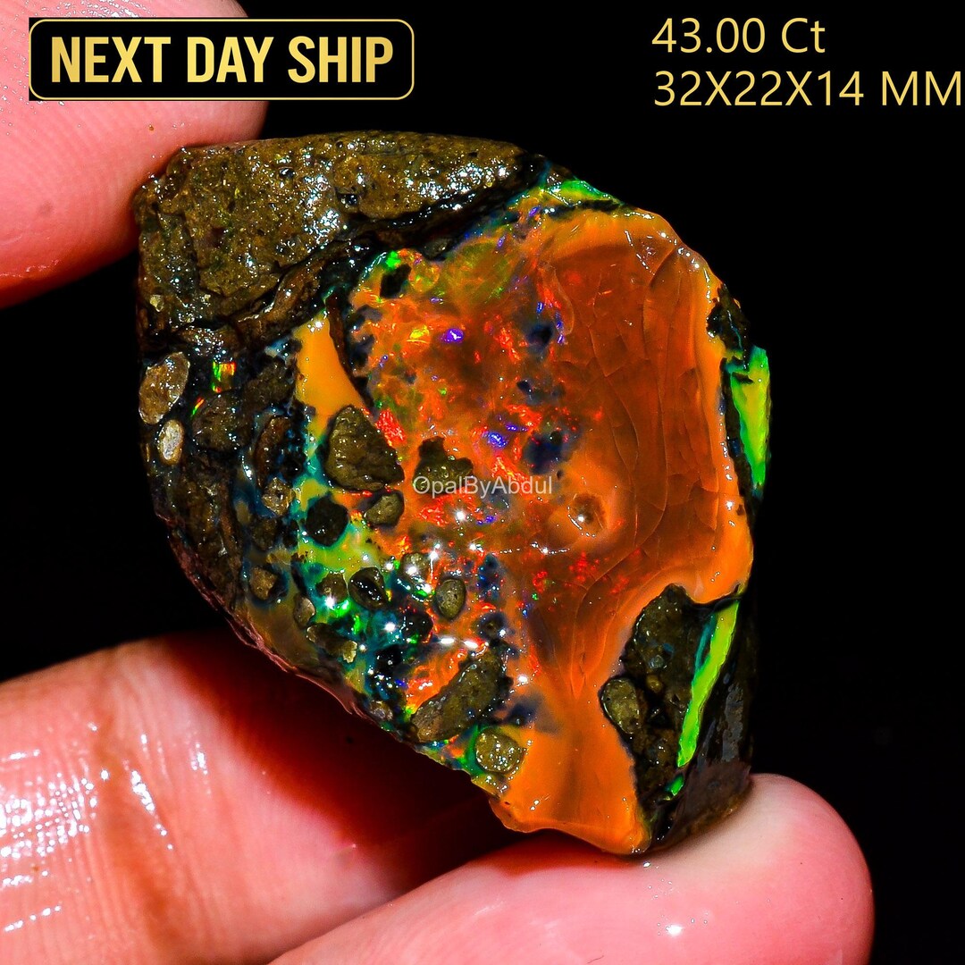 Natural Ethiopian Opal Fancy Shape Oil Rough Loose Gemstone 43 Ct ...