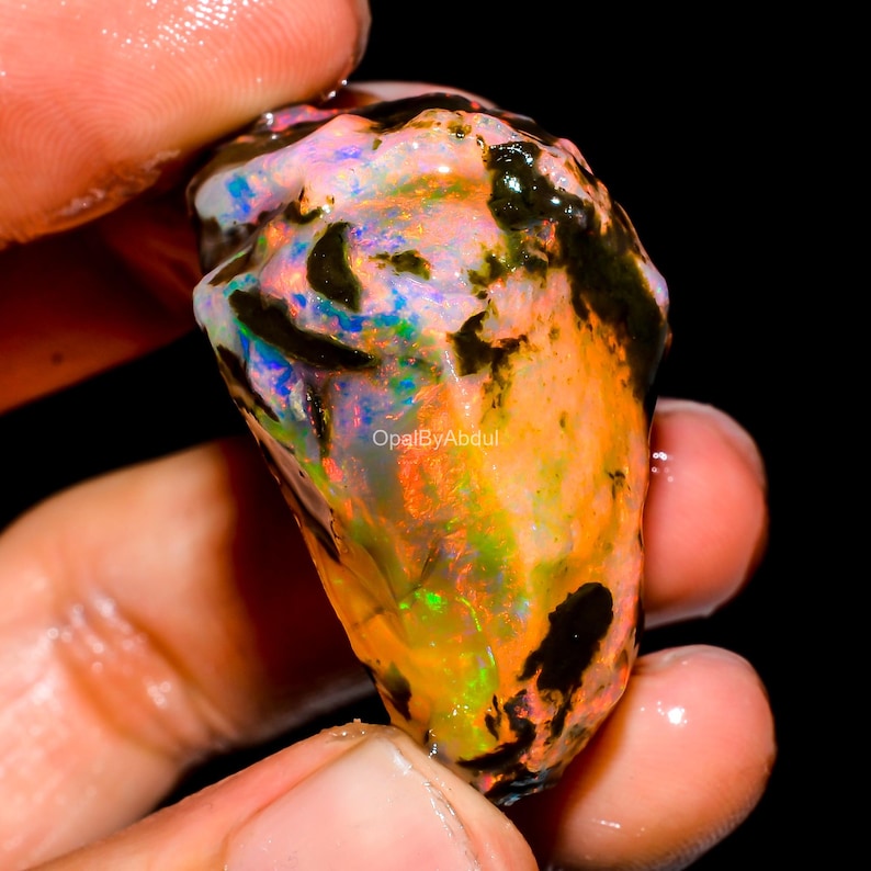 Natural Ethiopian Opal Fancy Shape Oil Rough Loose Gemstone 111 Ct ...
