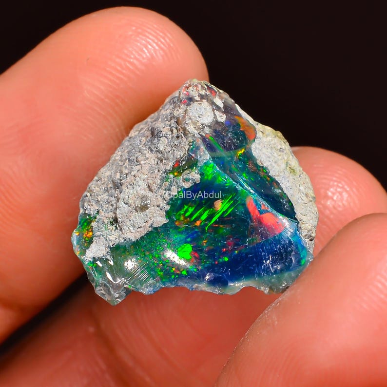 Natural Black Ethiopian Opal Fancy Shape Rough 10 Ct. 17X14X11 MM OE ...