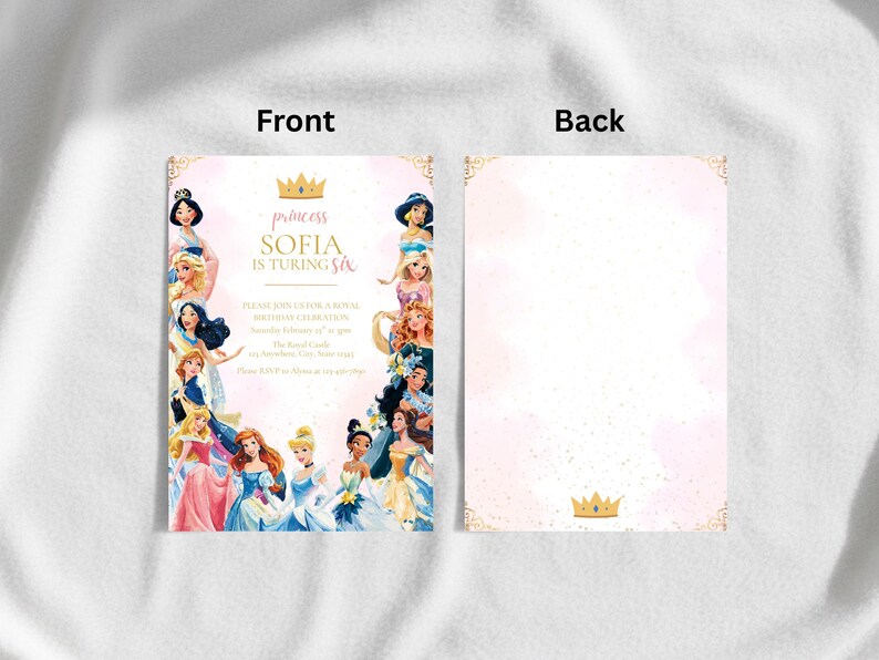 Editable Princess Birthday Invitation, Royal Theme (digital Download ...