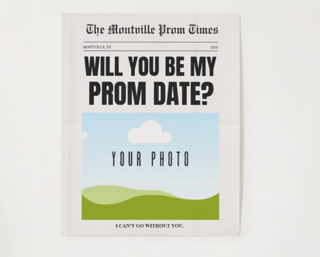 Newspaper Promposal Sign, Photo Template (digital Download) - Etsy
